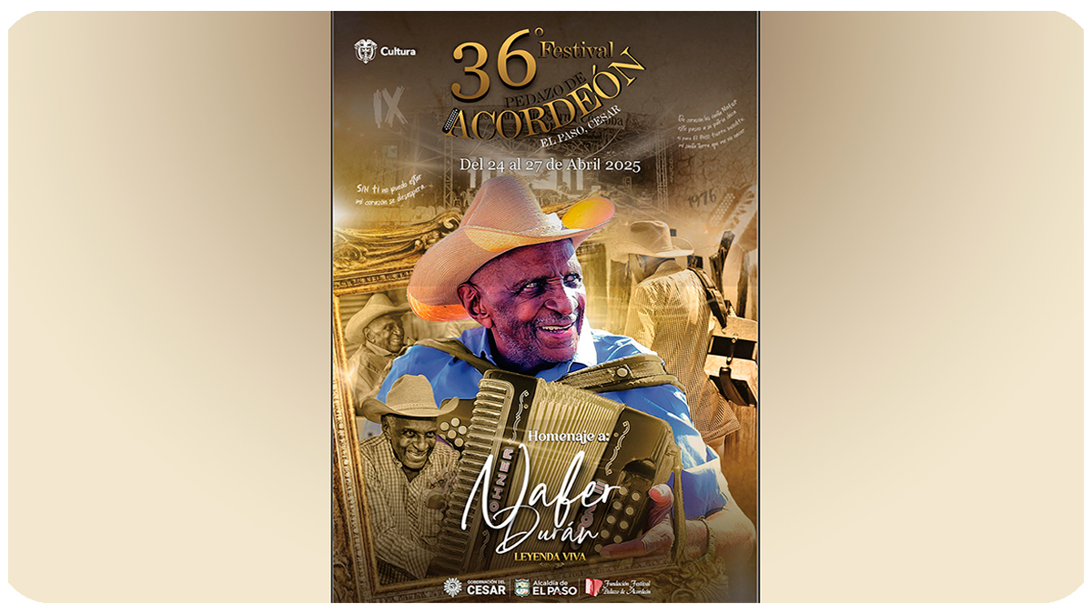El 36° Festival Pedazo de Acordeón de El Paso, Cesar, será en homenaje al Rey Vallenato Náfer ...